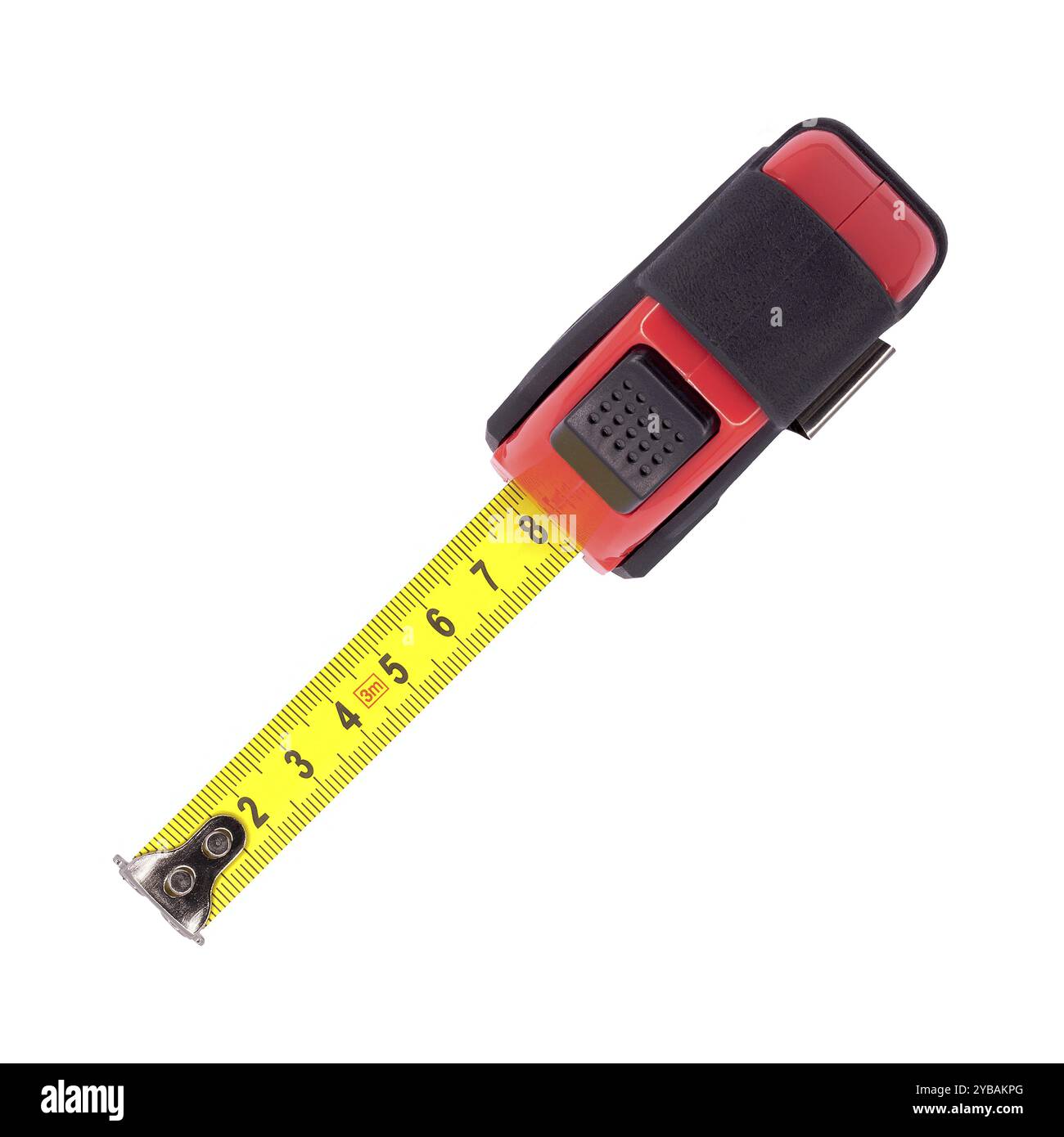 Single tape measure against a white background Stock Photo - Alamy