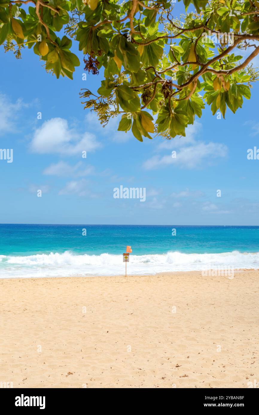 Riptide warning sign posted at Hawaiian beach Stock Photo - Alamy