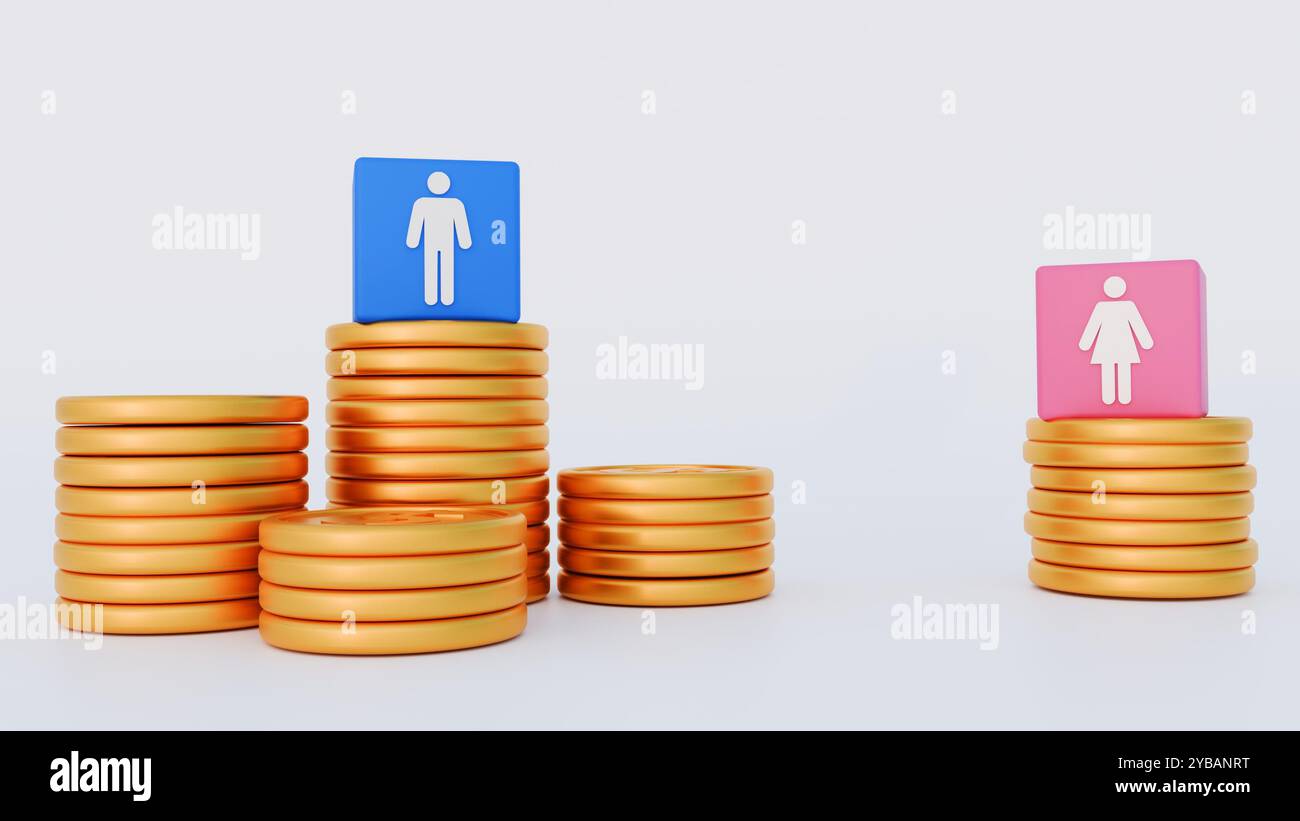 3d rendering of two cubes, one blue with a male symbol and one pink ...