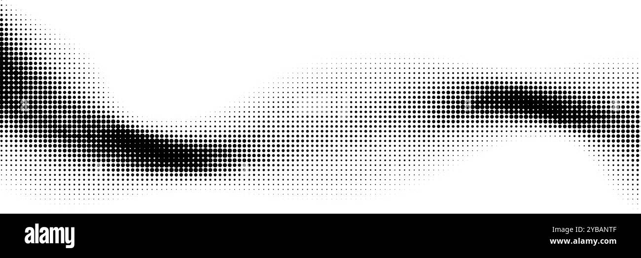 Comic halftone wave background. Dotted curved flow wallpaper. Abstract ...