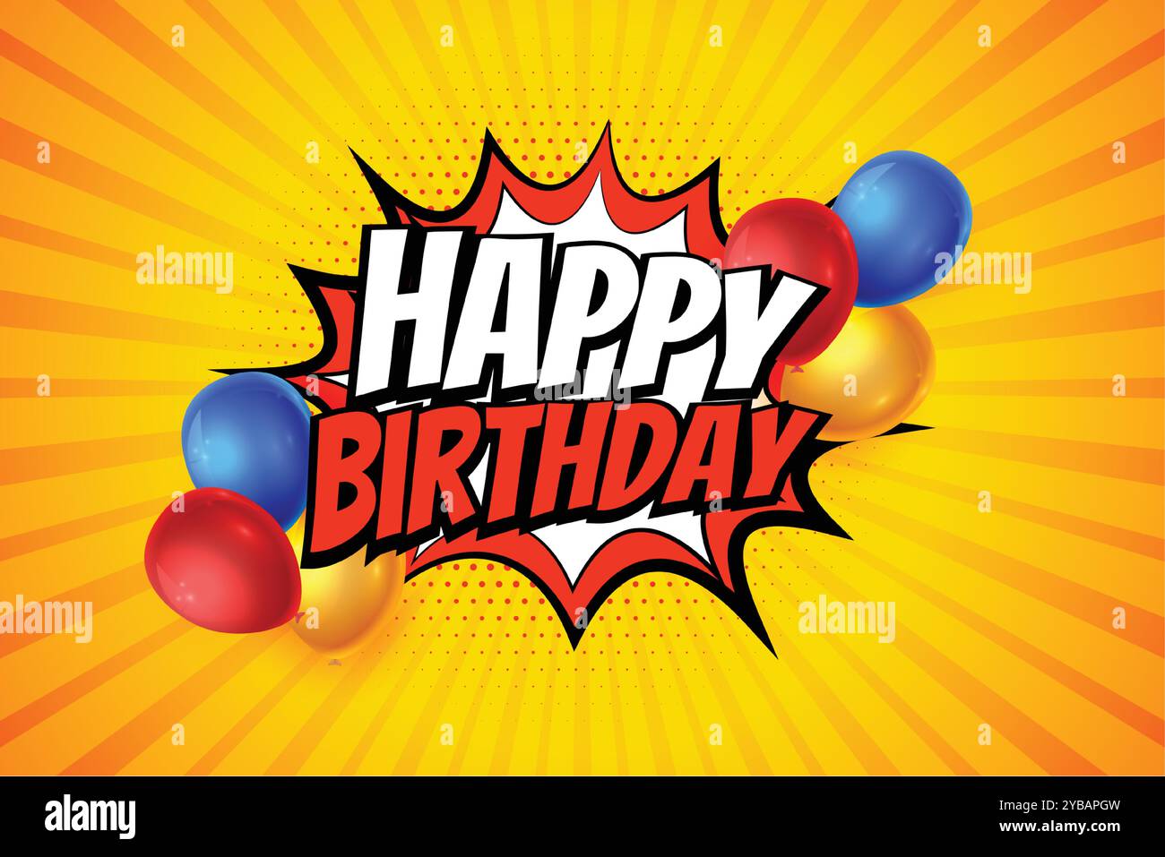 happy birthday template in comic style design Stock Vector Image & Art ...