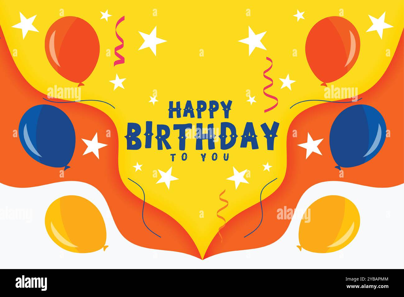 flat style happy birthday celebration card design Stock Vector Image ...