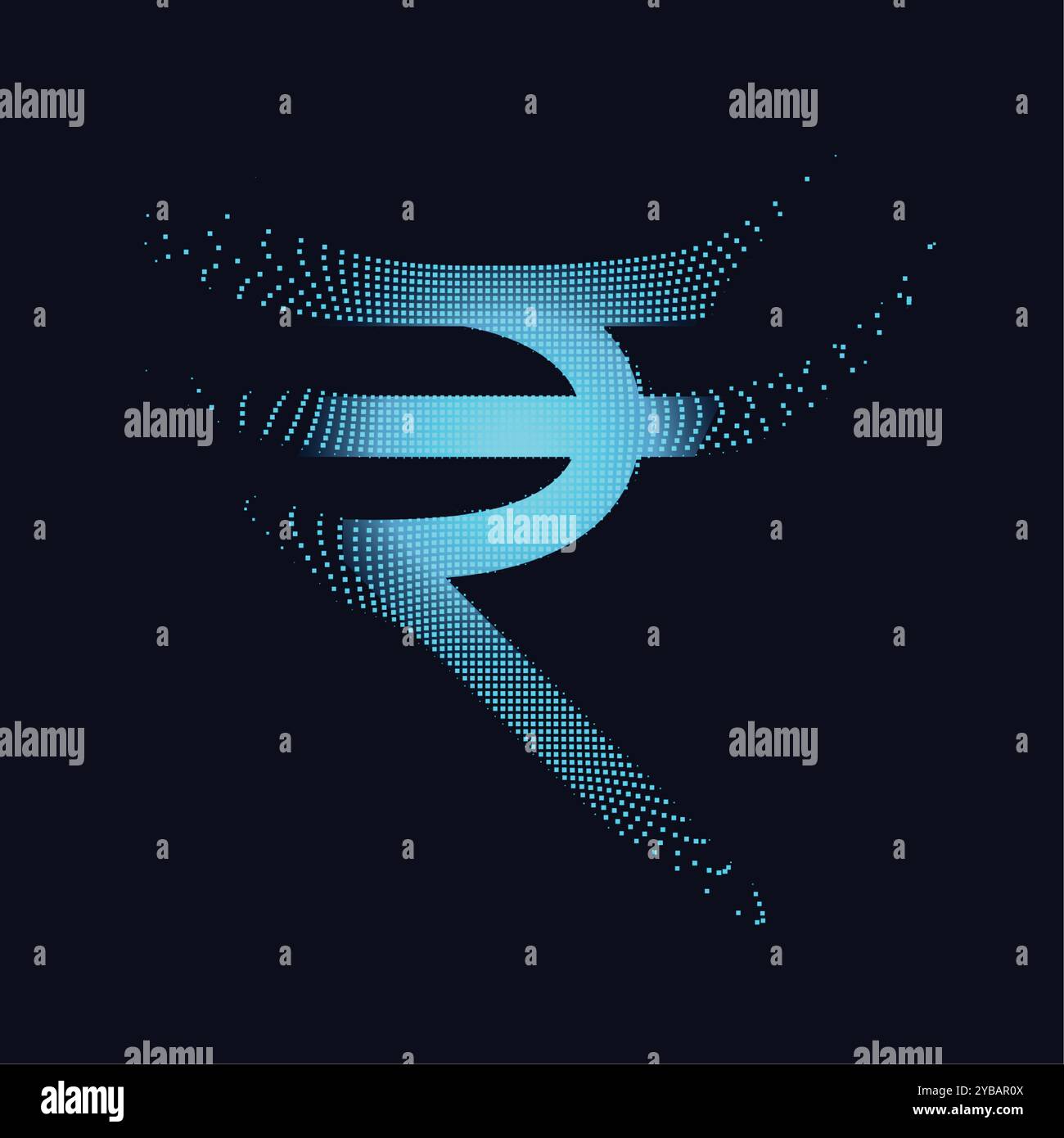 digital rupee symbol made with particles Stock Vector Image & Art - Alamy