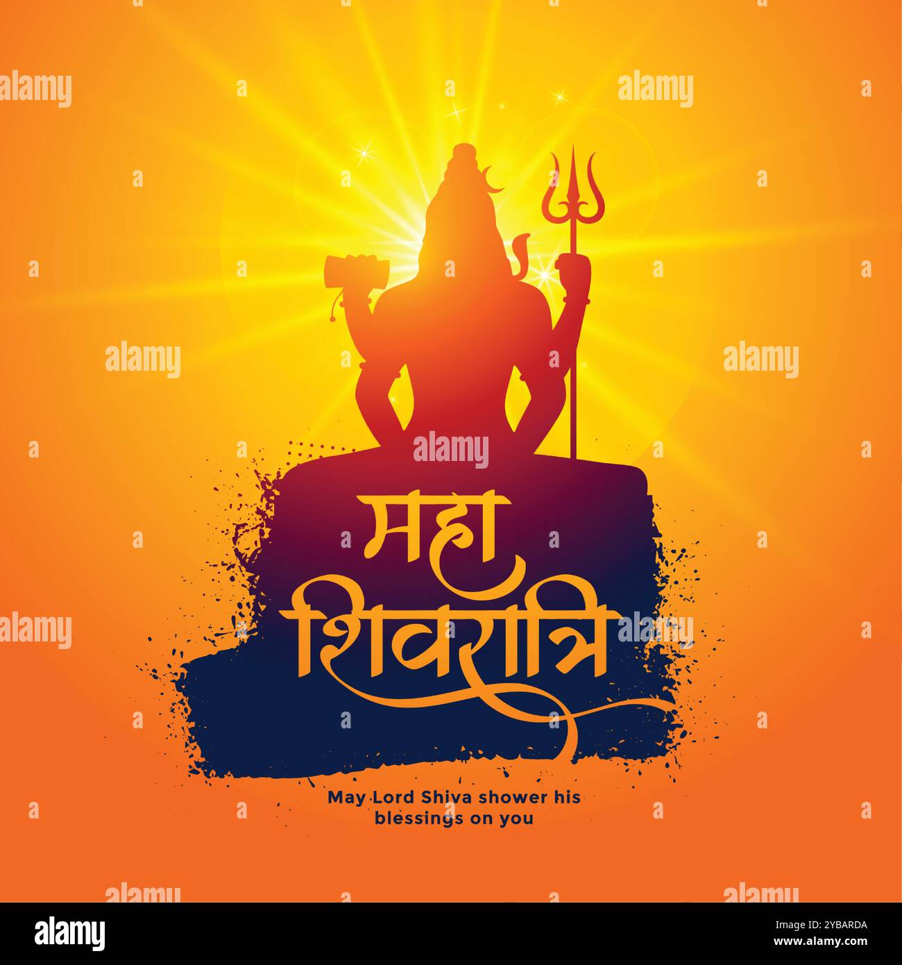 maha shivratri lord shiva wishes card design Stock Vector Image & Art ...