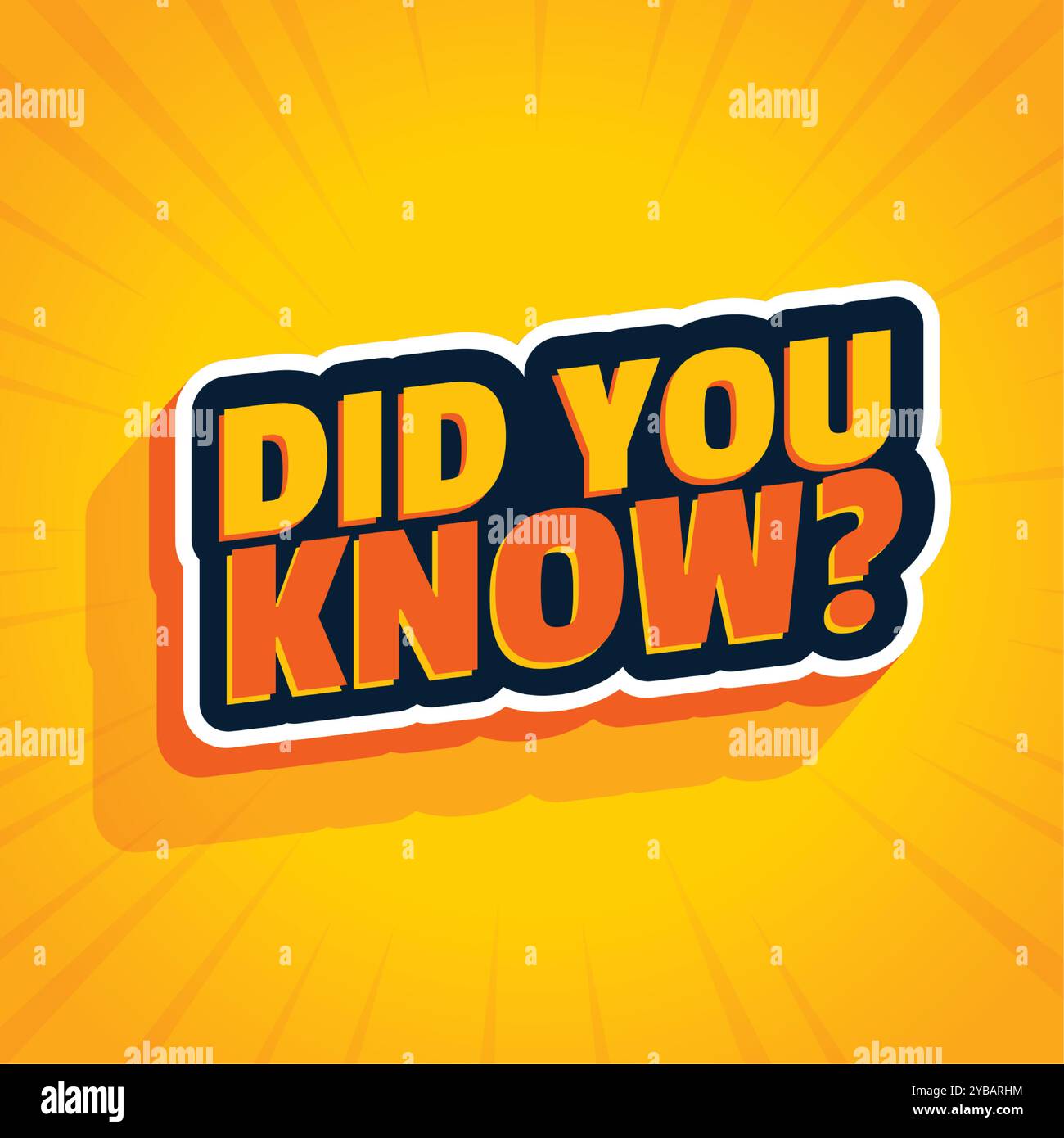 did you know 3d text on yellow background Stock Vector Image & Art - Alamy
