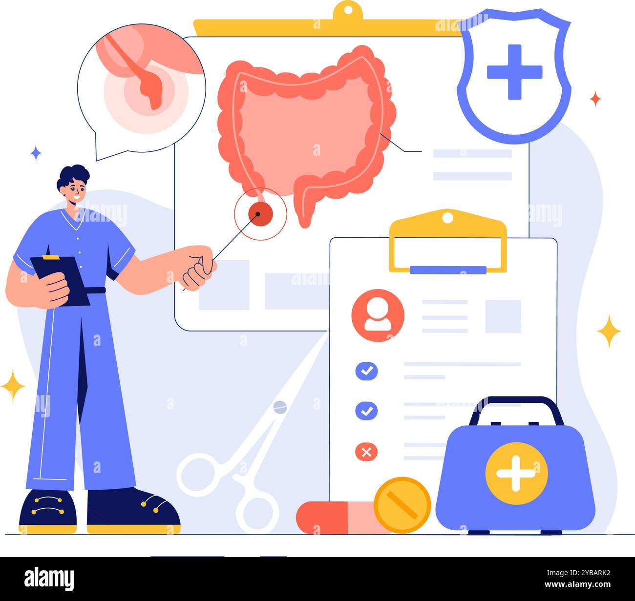 Appendicitis Vector Illustration Featuring Inflammation Of The Appendix