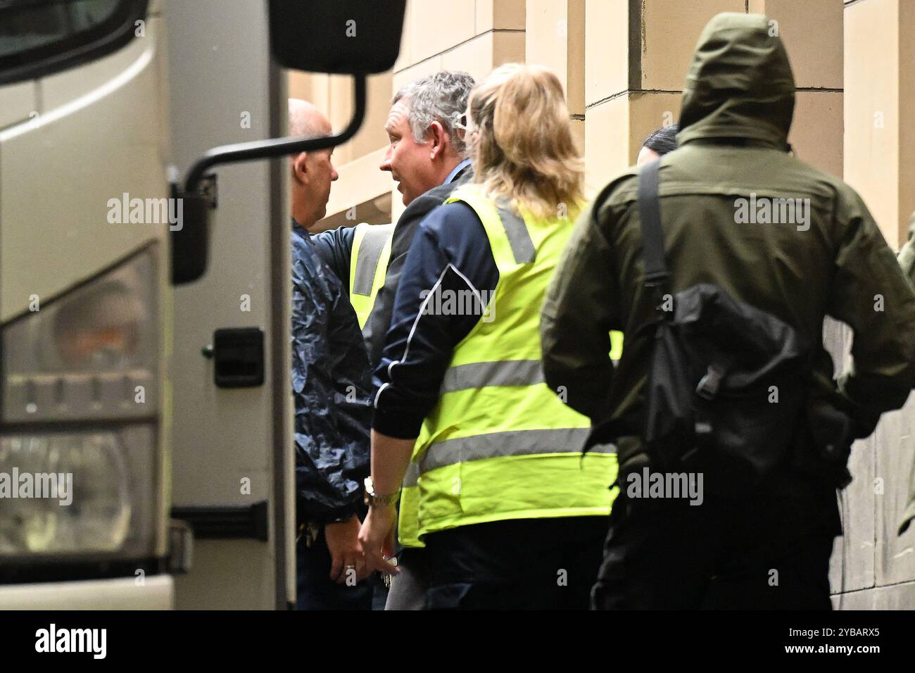 Melbourne, Australia. 18th Oct, 2024. Greg Lynn (2nd left) departs from ...