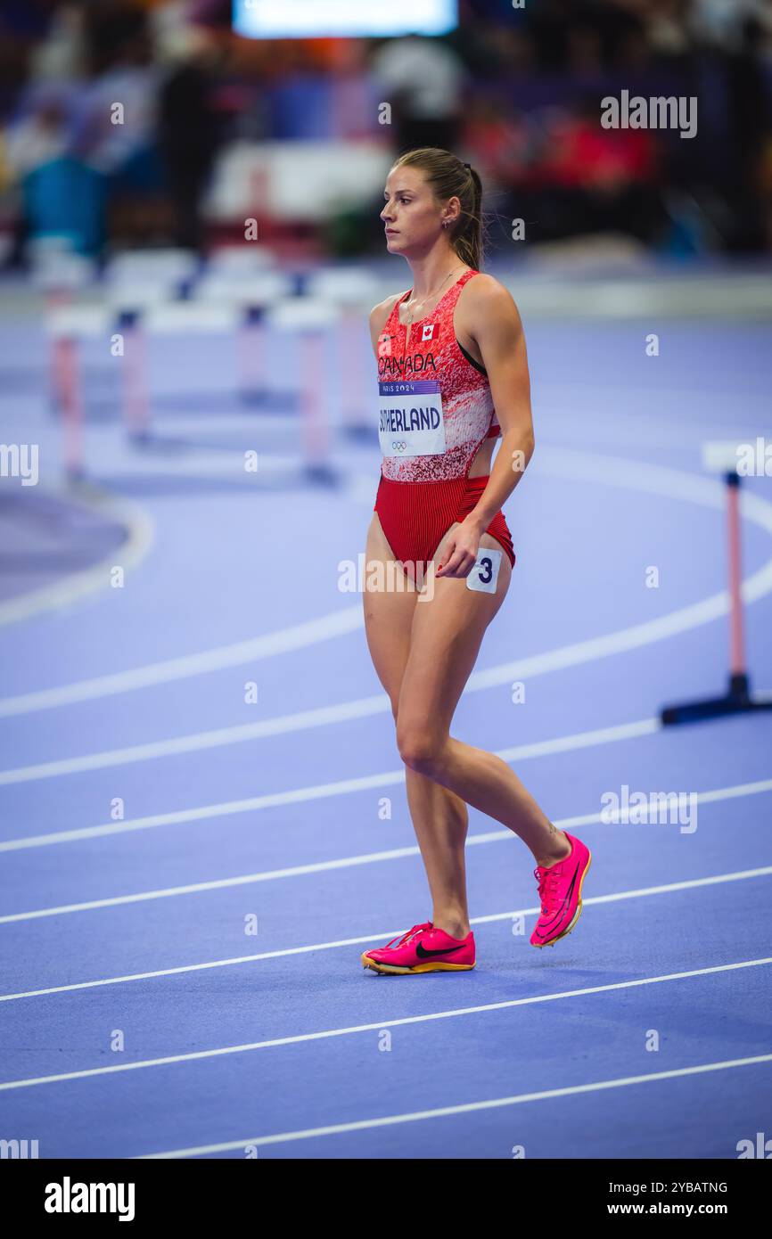 Savannah Sutherland participating in the 400 meters hurdles at the ...