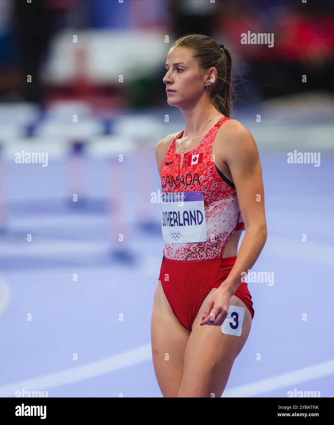 Savannah Sutherland participating in the 400 meters hurdles at the ...