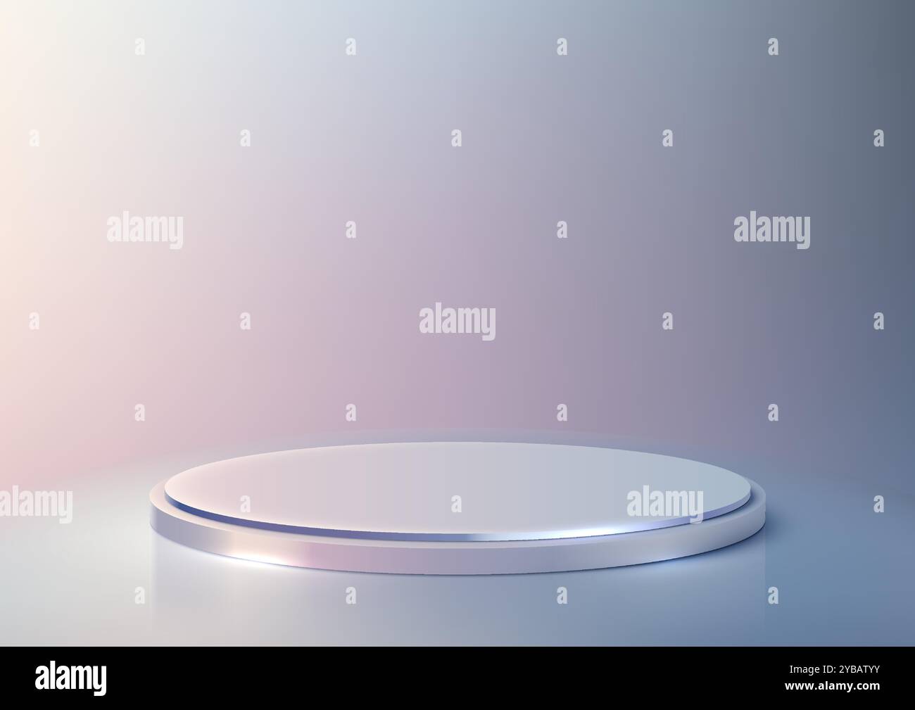 Minimalist 3D podium features a soft, iridescent background with ...