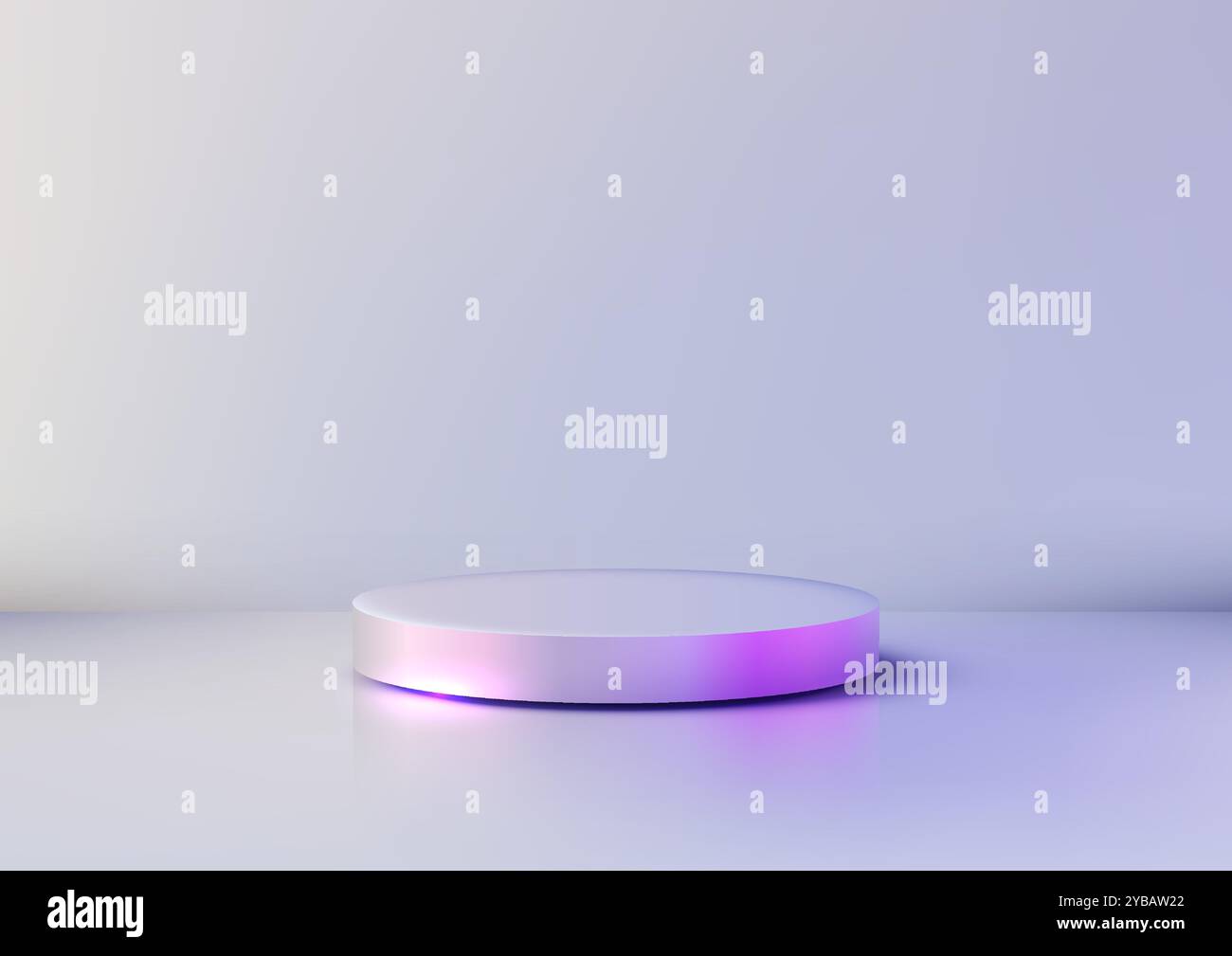 3D circular podium with a soft iridescent glow set on a clean white ...
