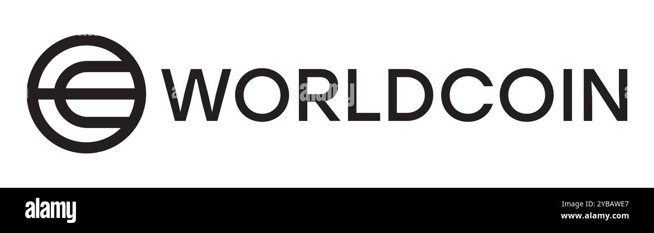 Worldcoin cryptocurrency logo representing finance, blockchain ...