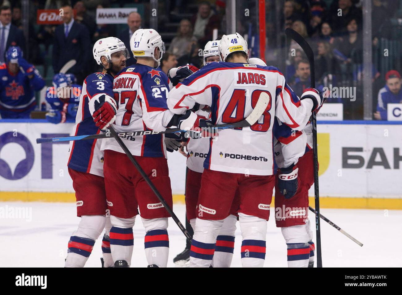 Christian Jaros (48) CSKA Hockey Club seen in action during the Hockey ...