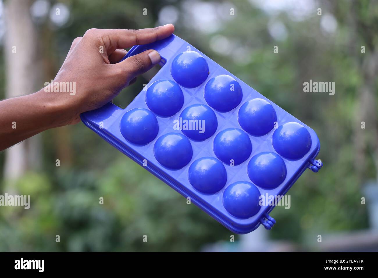 Plastic box for eggs to keep a dozen of eggs held in the hand. Egg ...