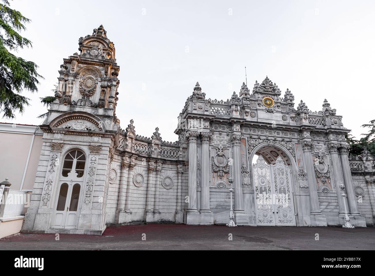Dolmabahce Palace located in the Besiktas, on the European coast of the ...