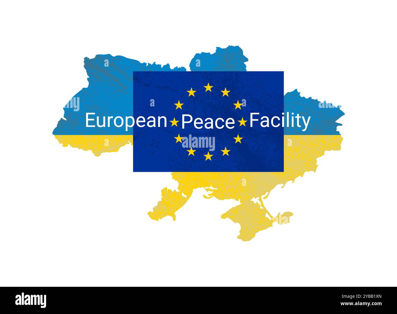 The flag of the European Union with the text European Peace Facility on ...