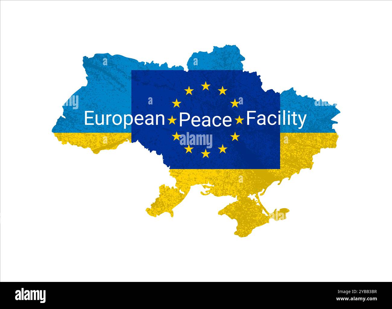 Flag of the European Union with the text European Peace Facility on the ...