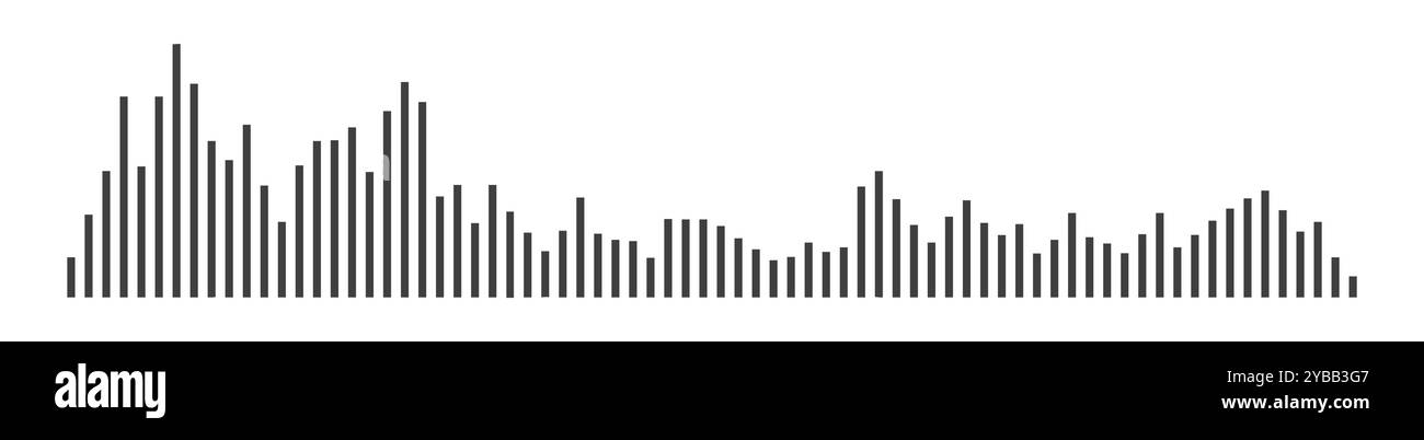 Sound wave or voice message waveform. Podcast, media record, radio ...