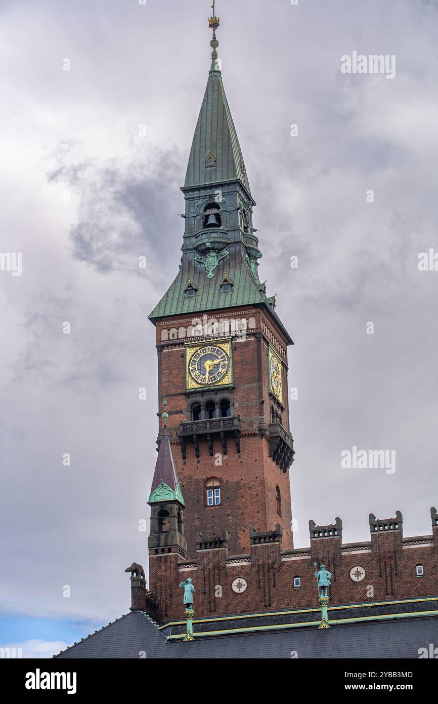 Clock on a tower of the city hall of Copenhagen,Denmark Stock Photo - Alamy