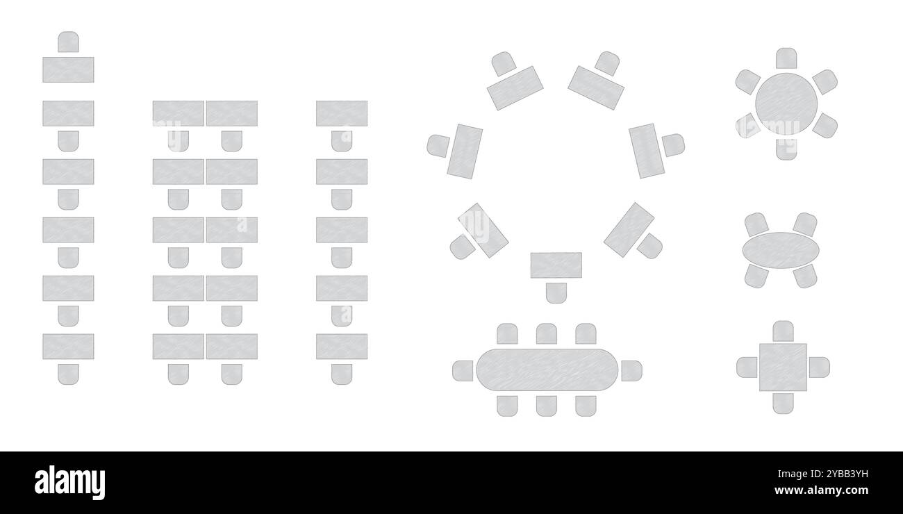 Wedding seating plan element. Conference banquet seminar classroom ...