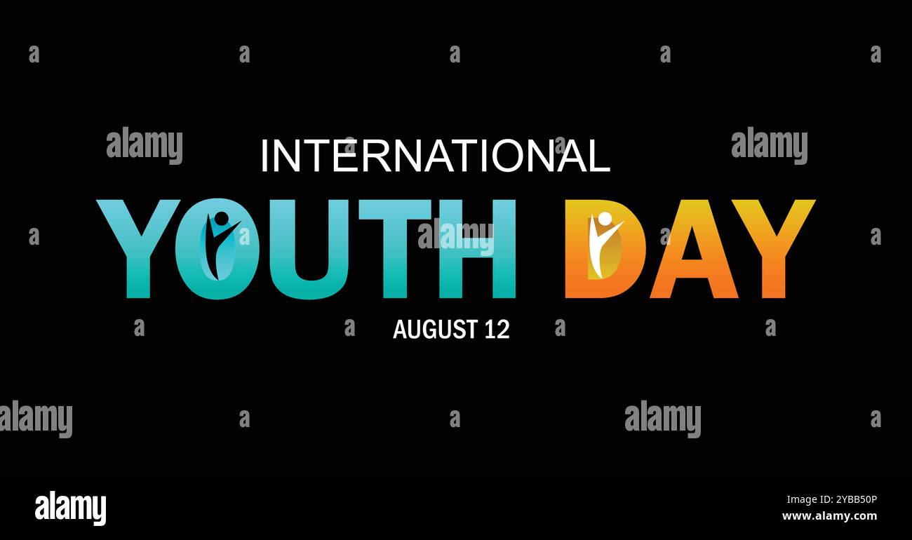 International youth day lettering and colorful typography idea design ...