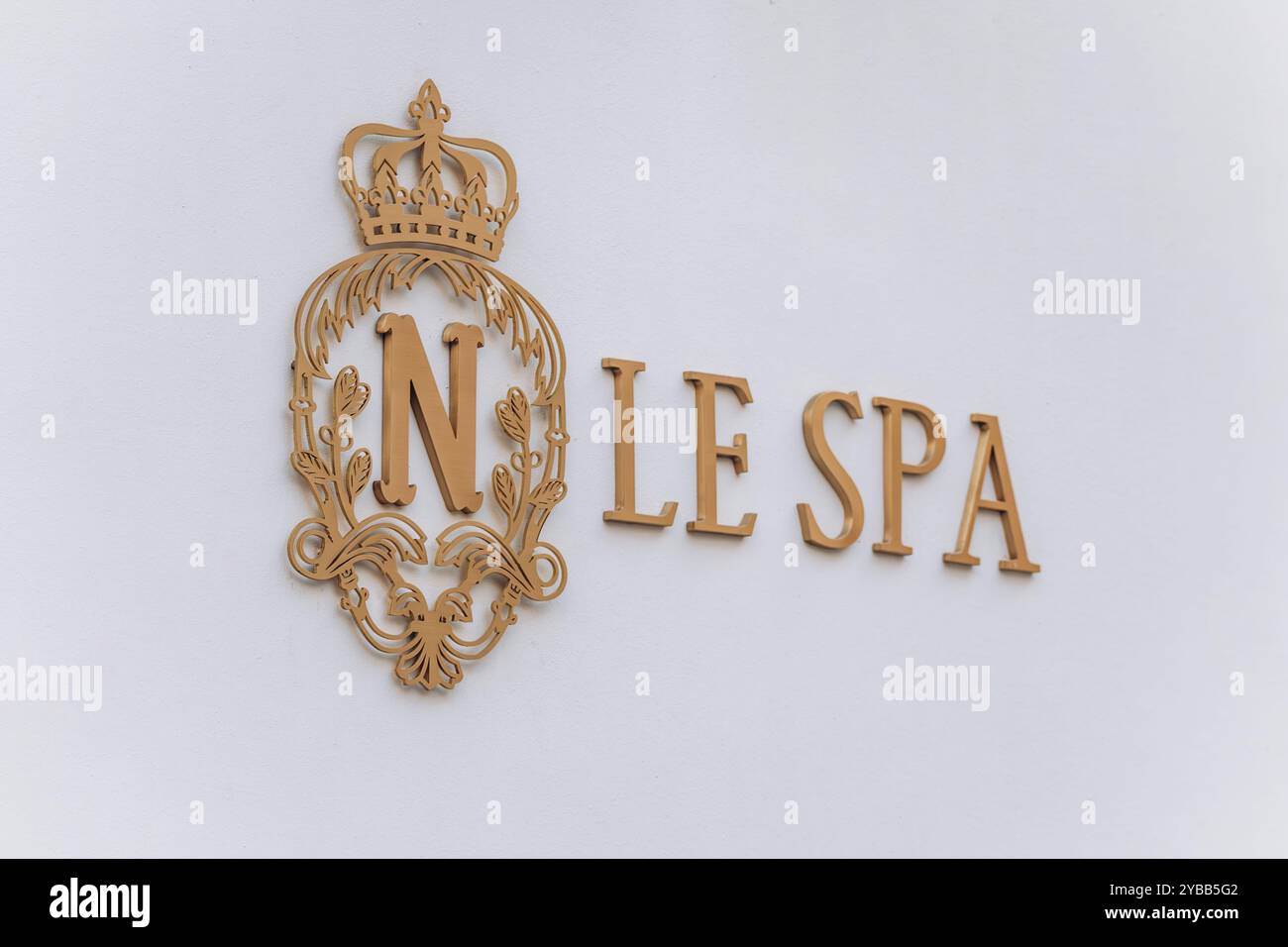 Nice, France - July 16, 2024 : Sign at the entrance to the Spa salon at ...