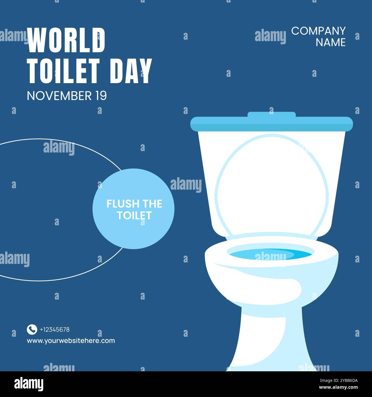 Flat Cartoon Style Template for World Toilet Day Social Media ...