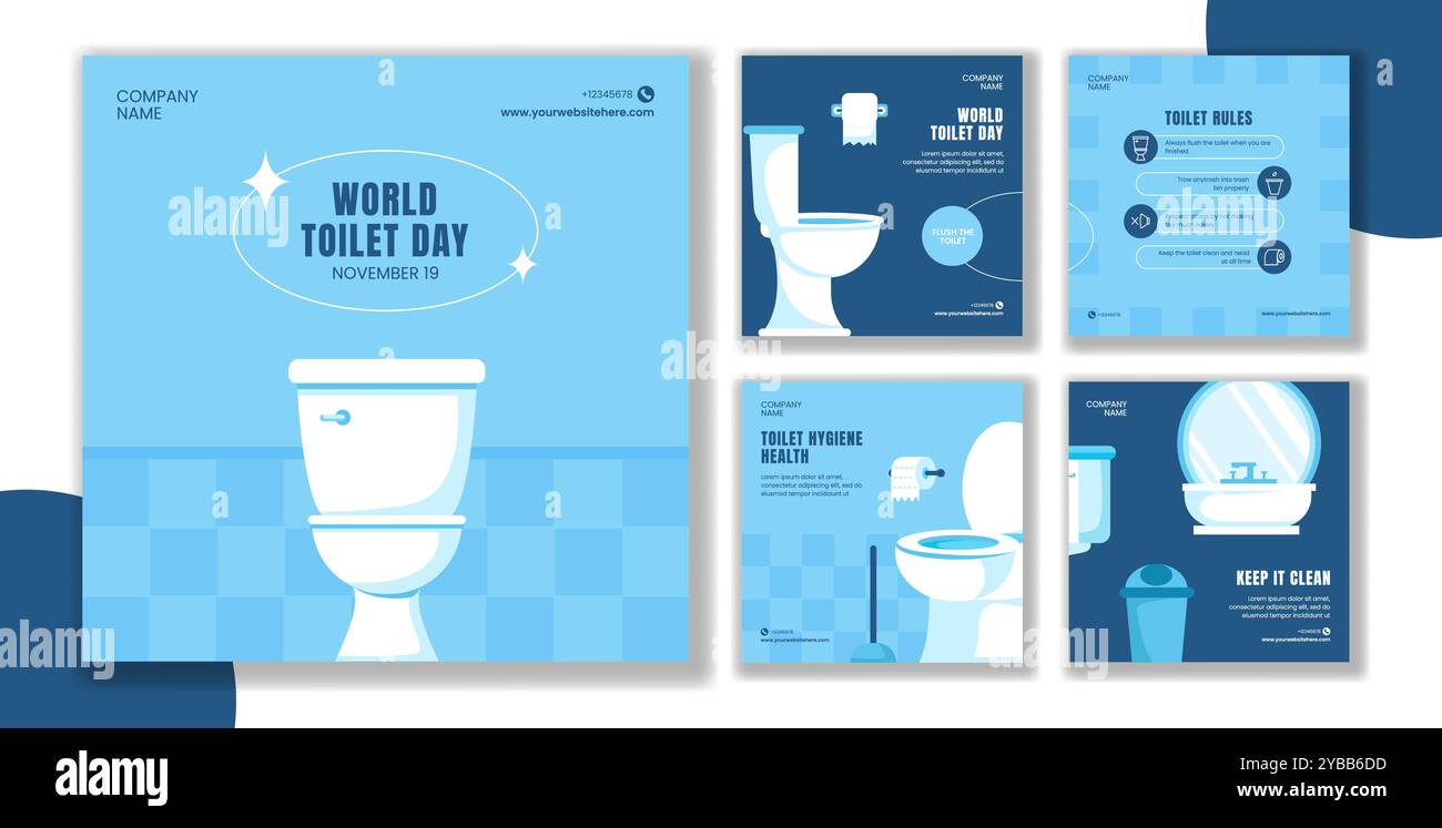 World Toilet Day Vector Illustration for Social Media Post Templates in ...