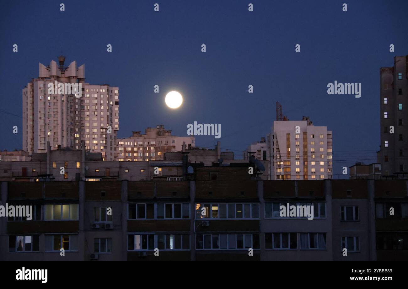KYIV, UKRAINE - OCTOBER 17, 2024 - October’s full moon, also known as ...