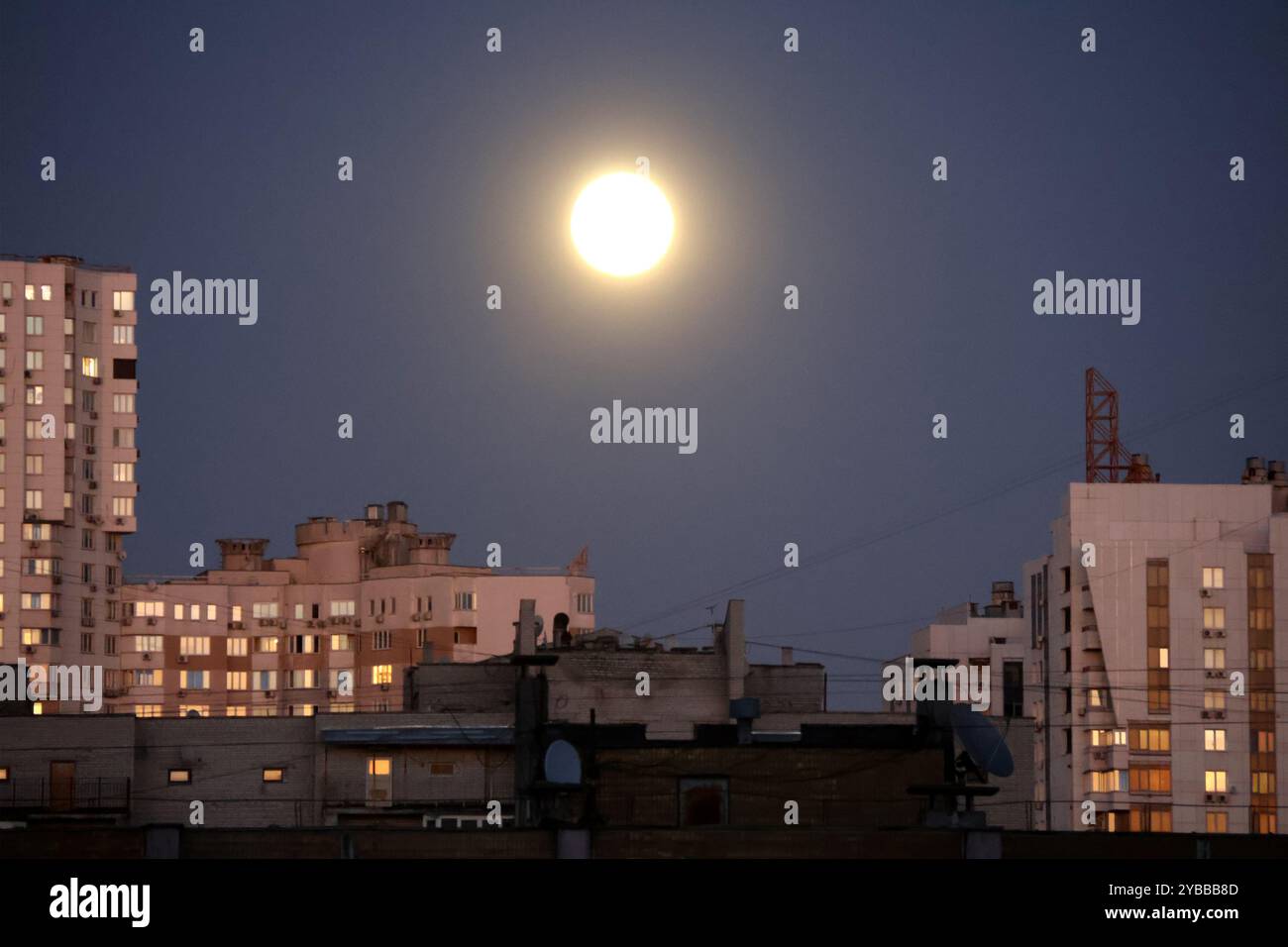 KYIV, UKRAINE - OCTOBER 17, 2024 - October’s full moon, also known as ...