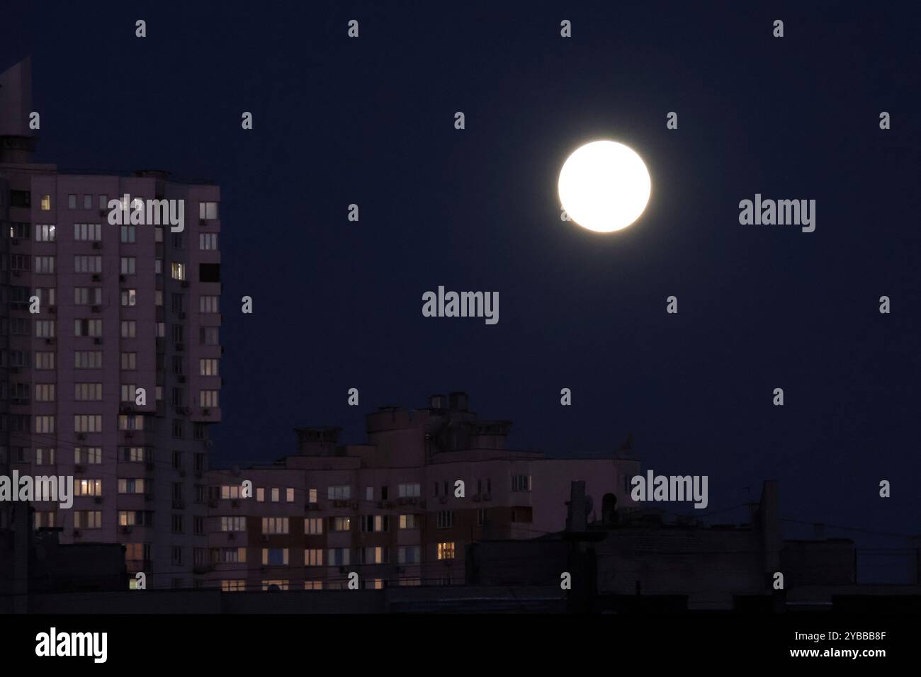 KYIV, UKRAINE - OCTOBER 17, 2024 - October’s full moon, also known as ...