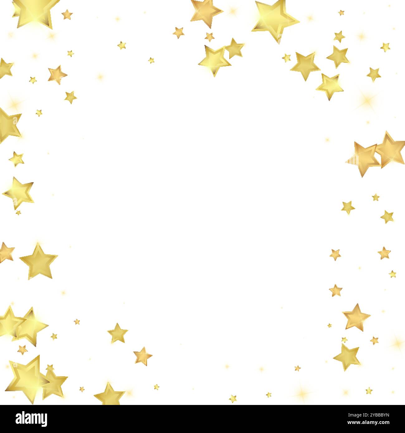 Magic stars vector overlay. Gold stars scattered around randomly ...