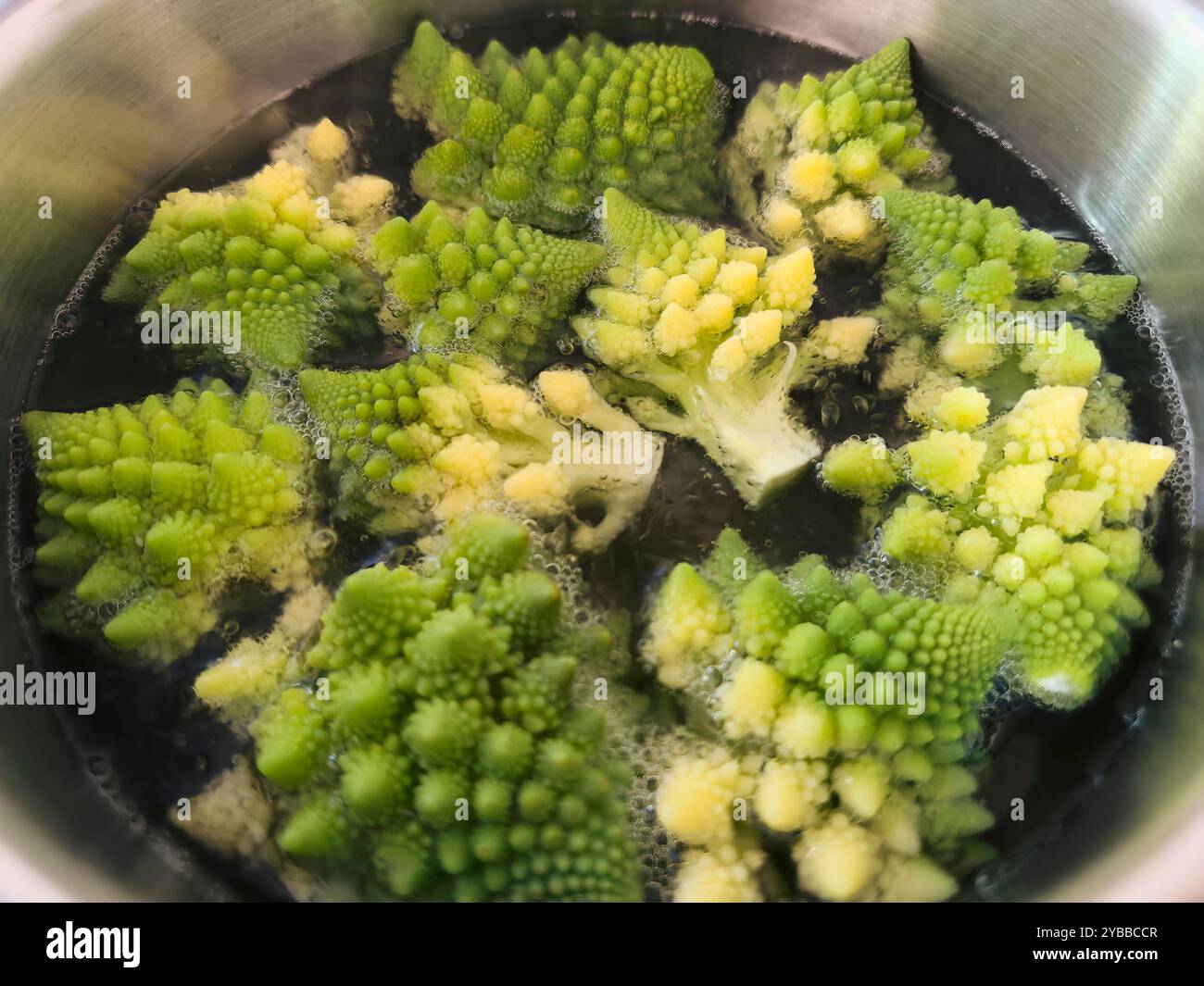 Close up romanesco cauliflower in cooking oil Stock Photo - Alamy