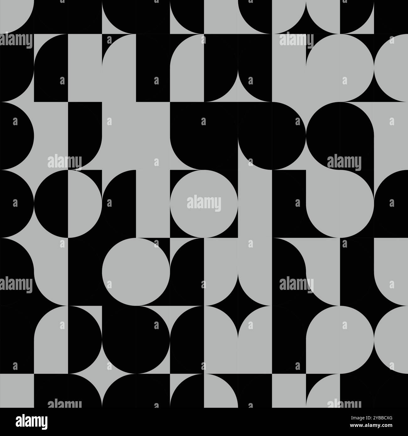 Geometric seamless black and white pattern. Simple vector graphics ...