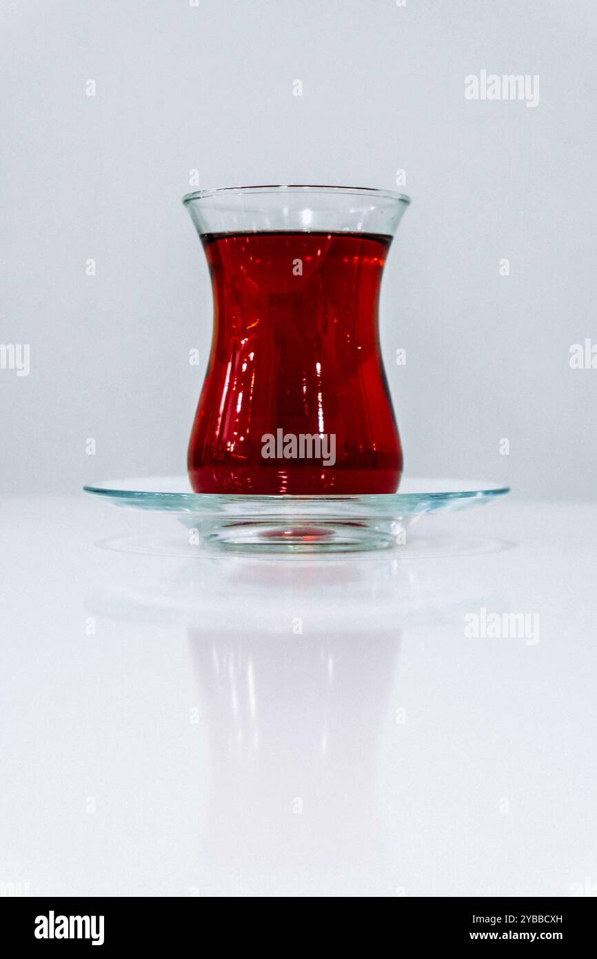 Black Turkish Tea In Armudu Glass Stock Photo - Alamy