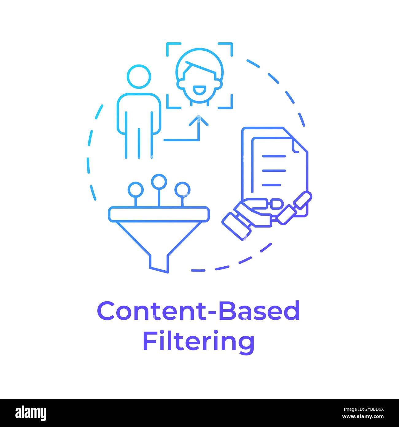 Content-based filtering blue gradient concept icon Stock Vector Image ...