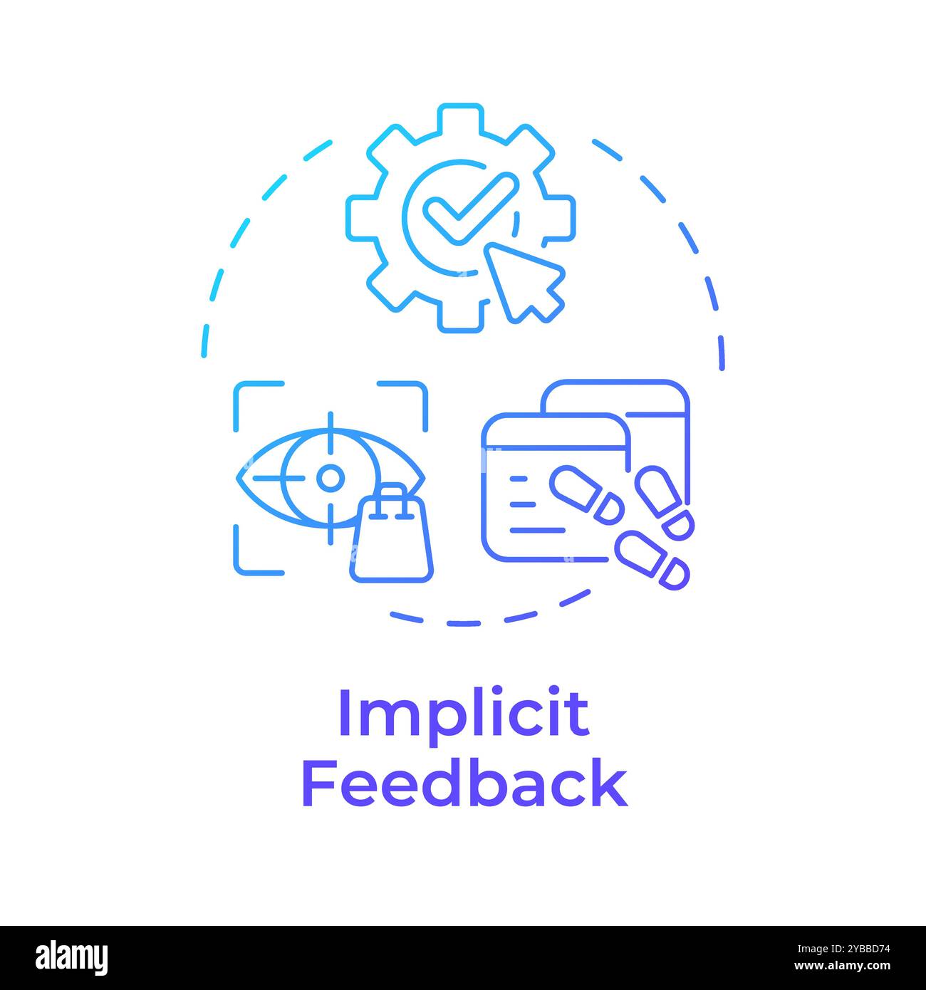 Implicit feedback blue gradient concept icon Stock Vector Image & Art - Alamy