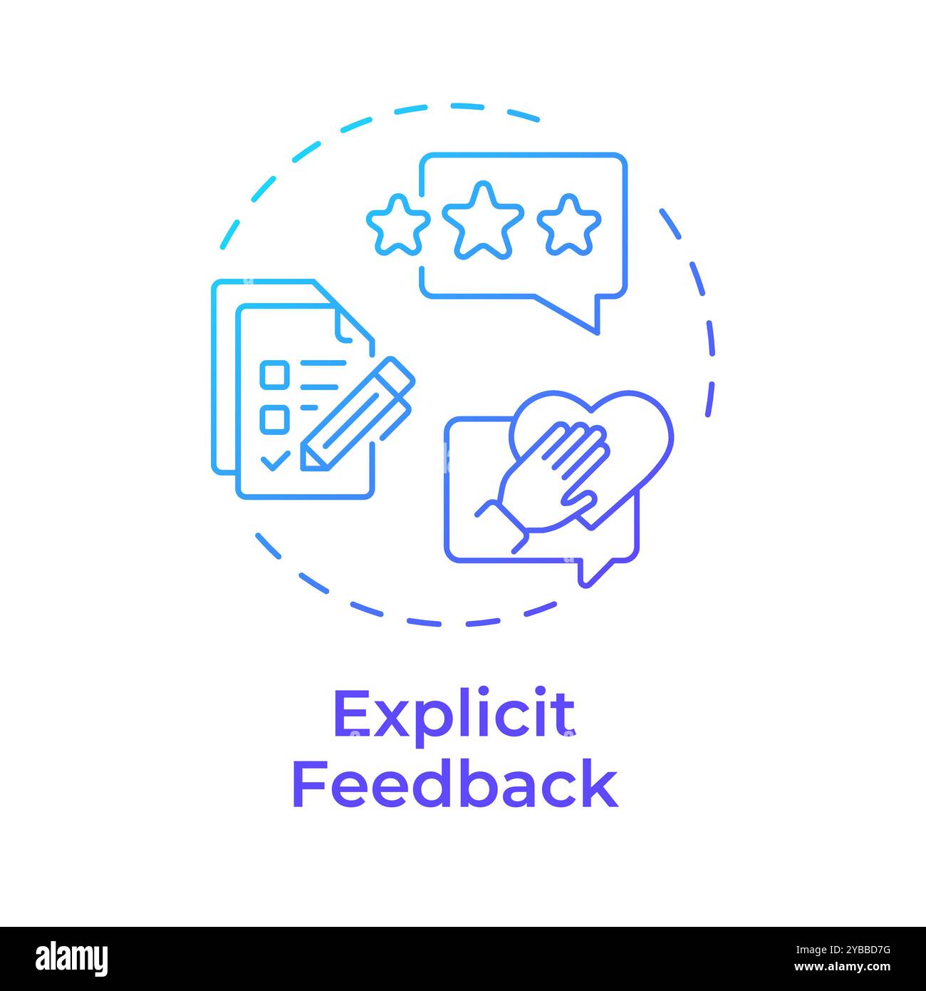 Explicit feedback blue gradient concept icon Stock Vector Image & Art - Alamy