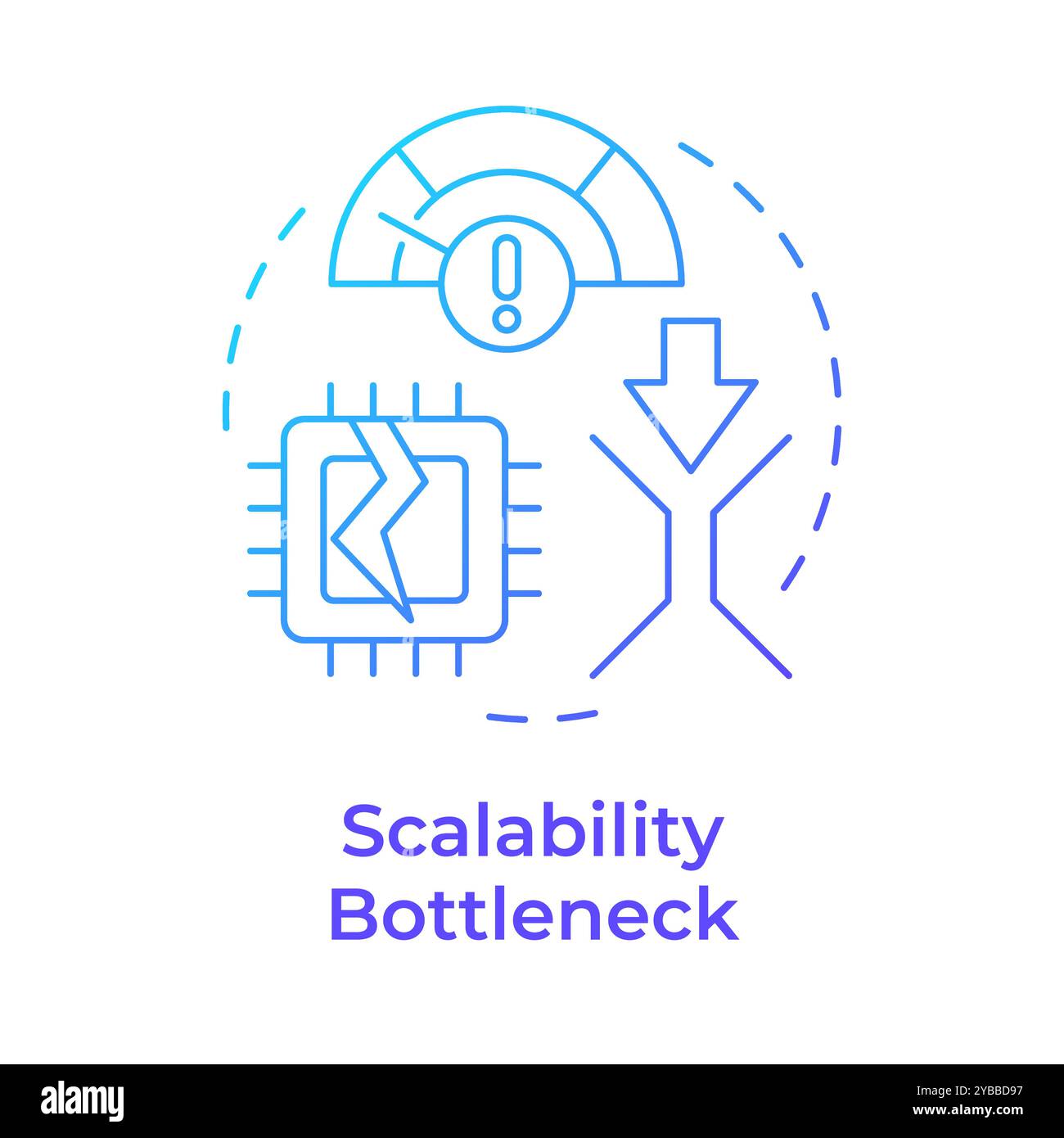 Scalability Bottleneck Blue Gradient Concept Icon Stock Vector Image And Art Alamy