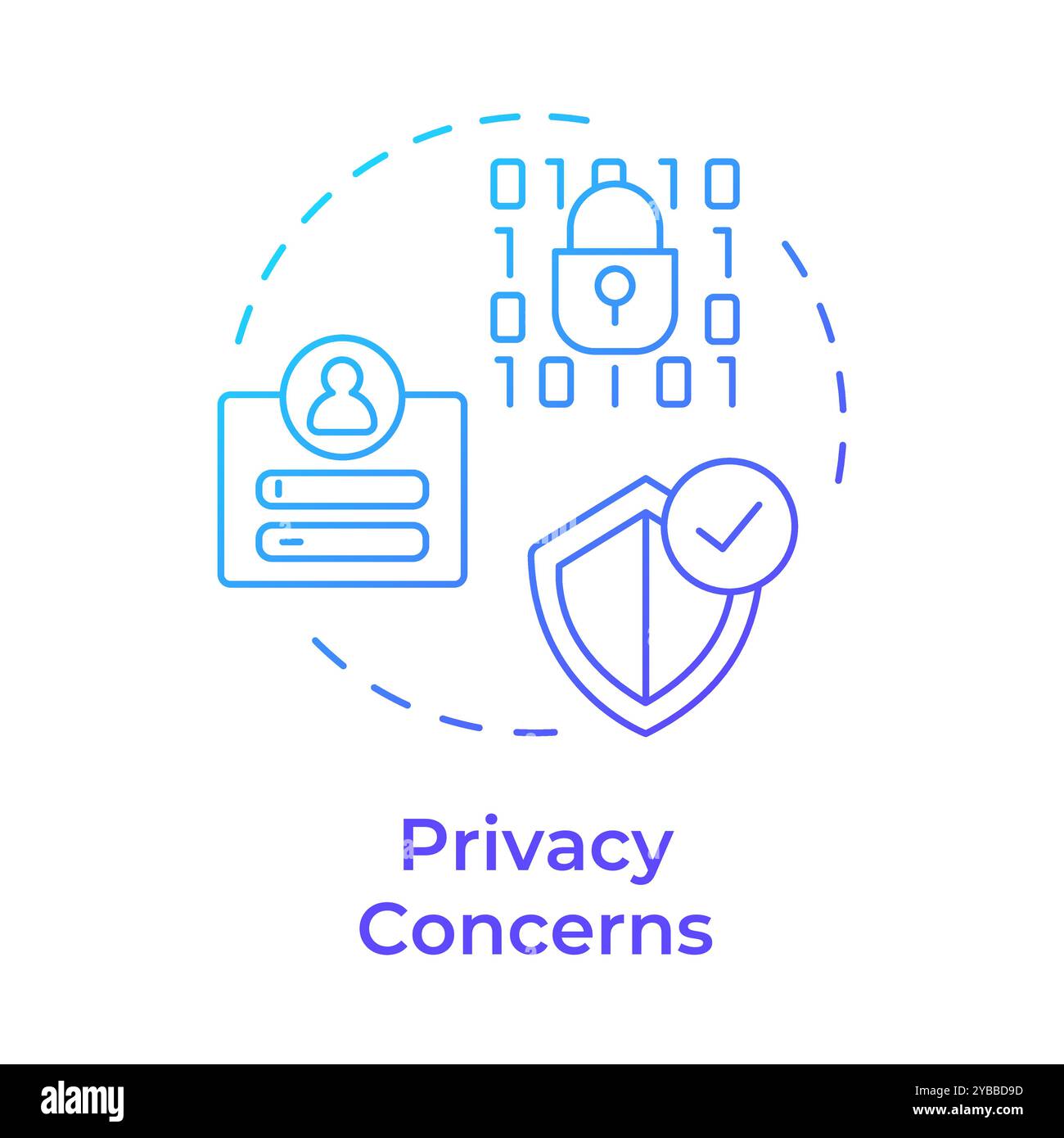 Privacy concerns blue gradient concept icon Stock Vector Image & Art ...
