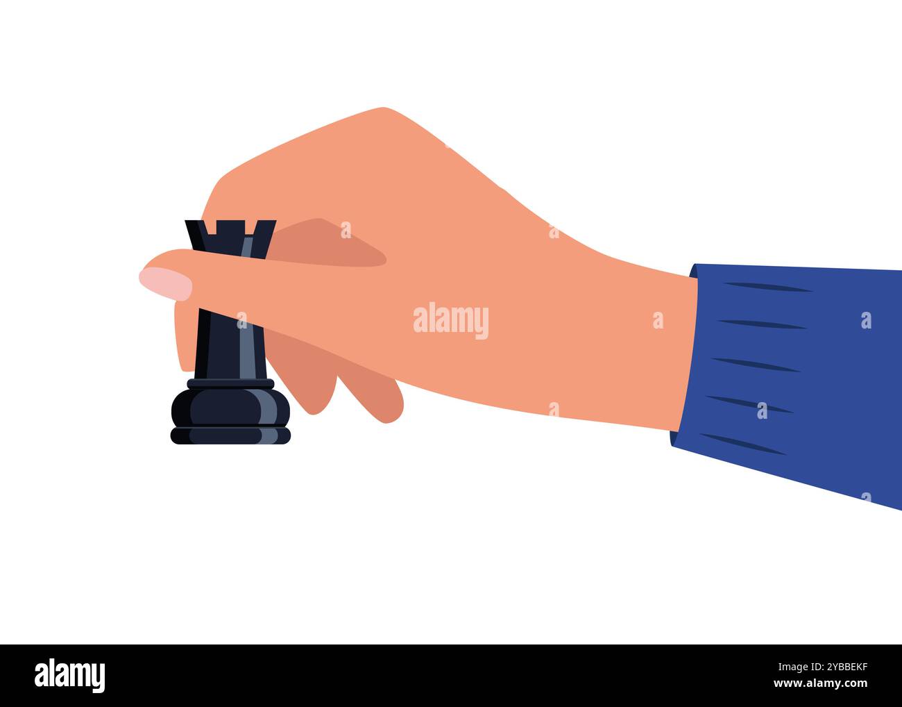 Hand holding chessman piece rook. Playing chess. Chess game tournament ...