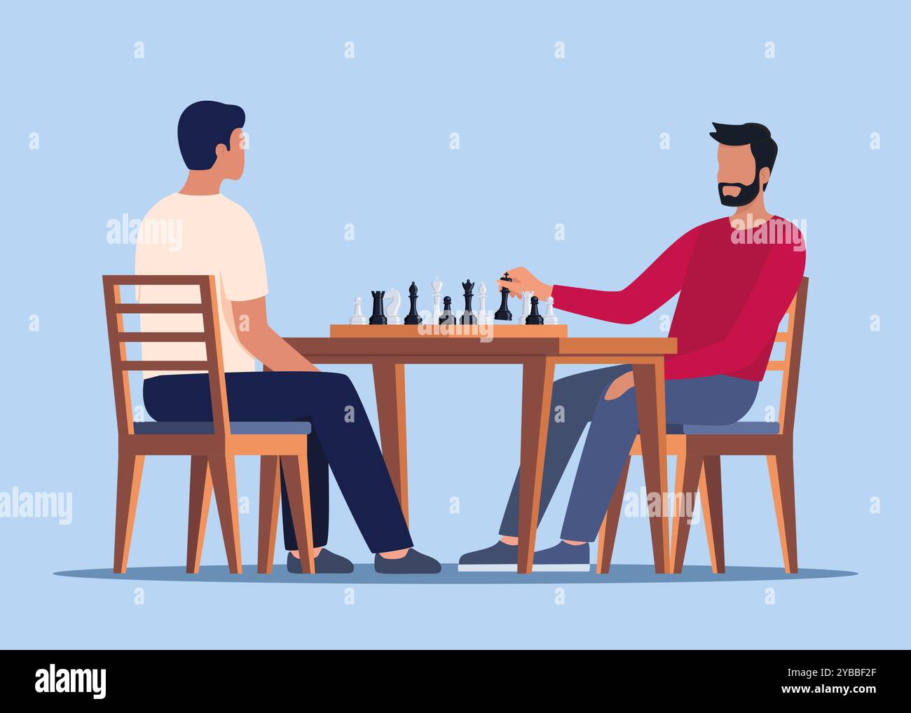 Male chess players playing chess Stock Vector Images - Alamy