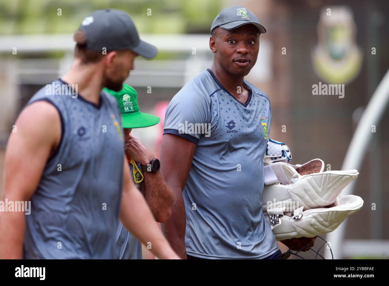 Kagiso Rabada during South Africa Team attends practice session at the ...
