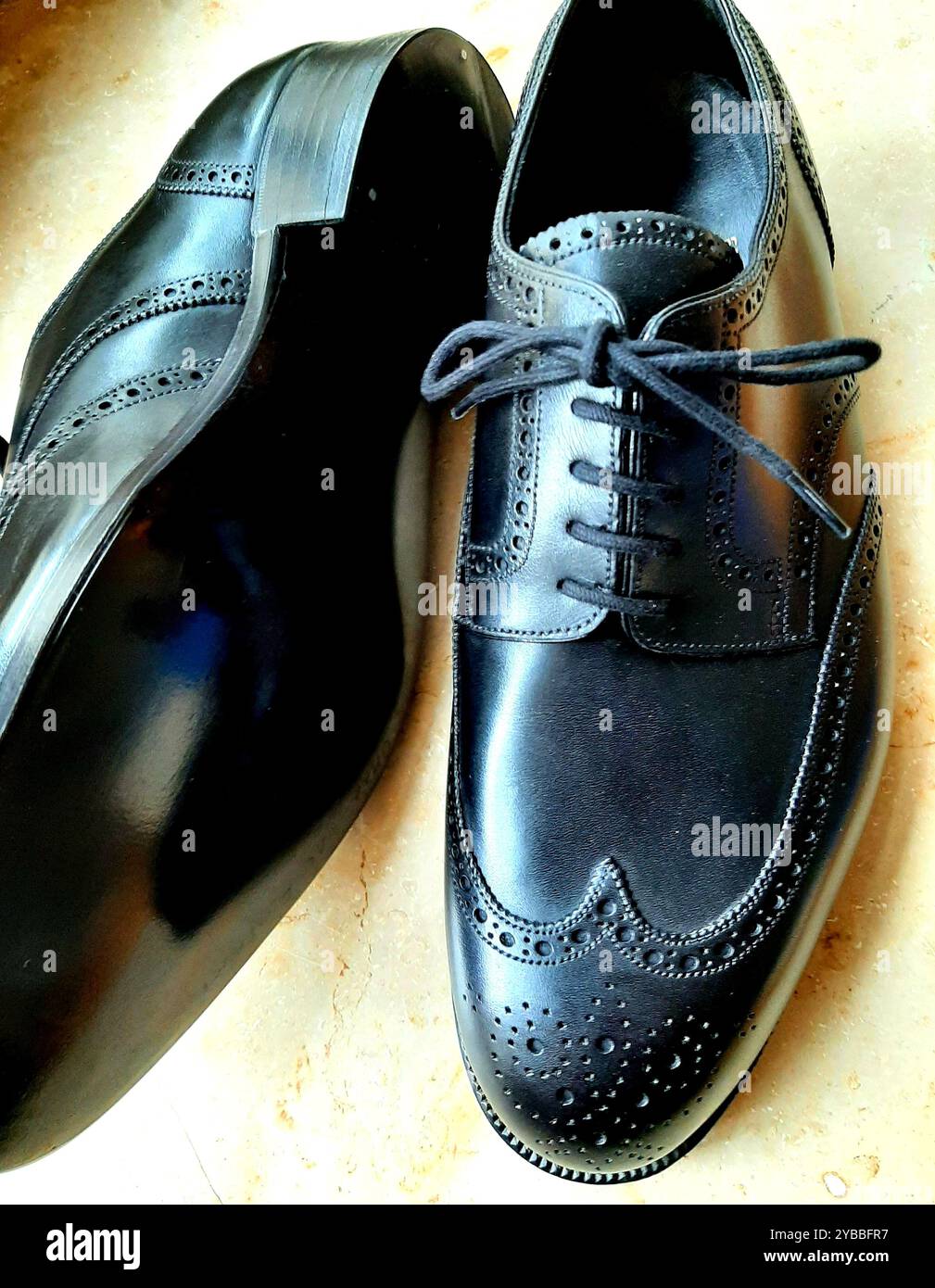 Premium British Handmade Bespoke Shoes. Wingtip Black Derby and full ...