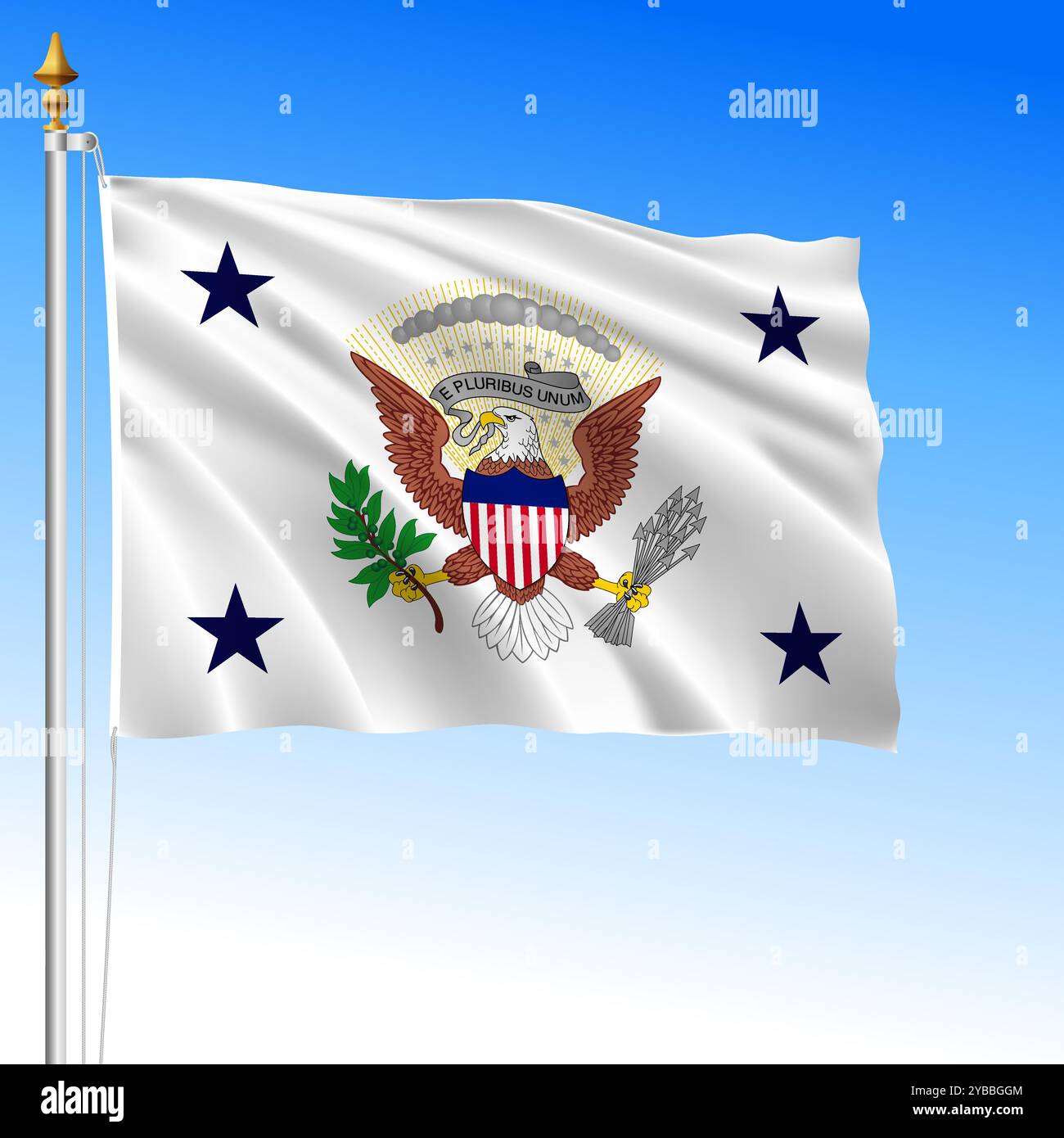 Vice President of the USA waving flag with us coat of arms, United ...