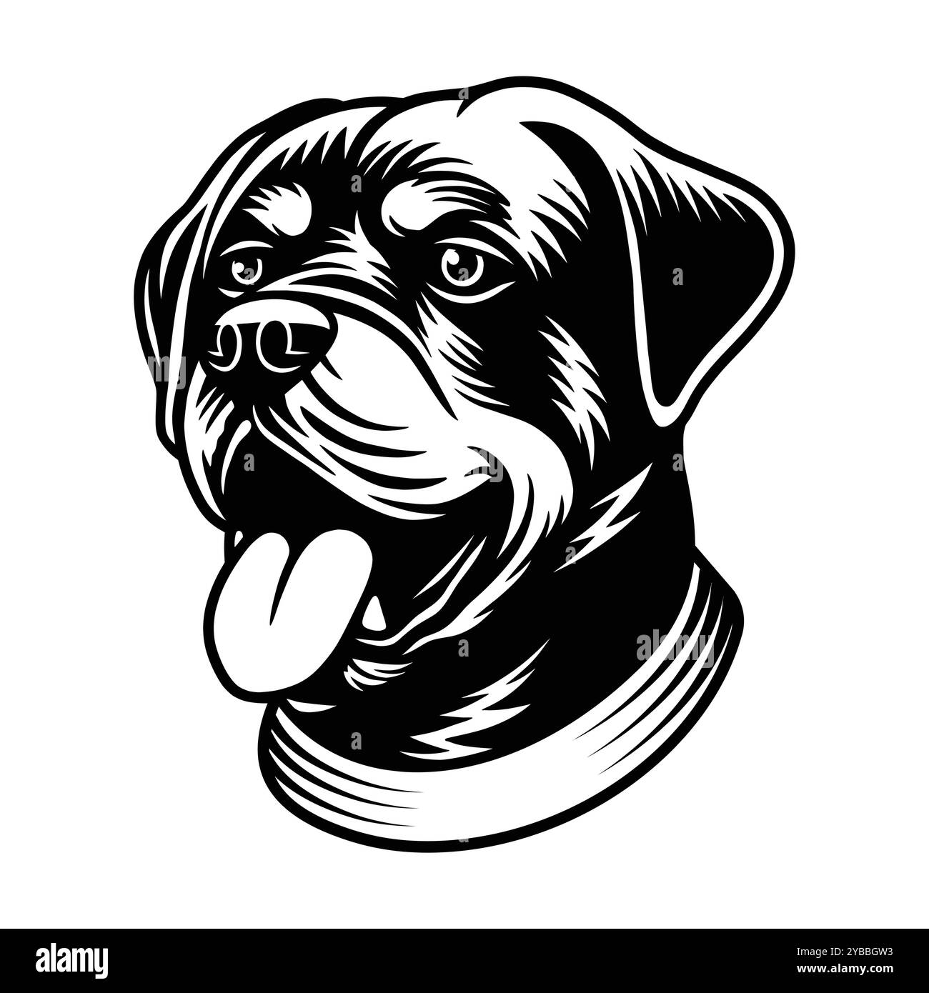 Rottweiler dog head animal illustration Stock Vector Image & Art - Alamy
