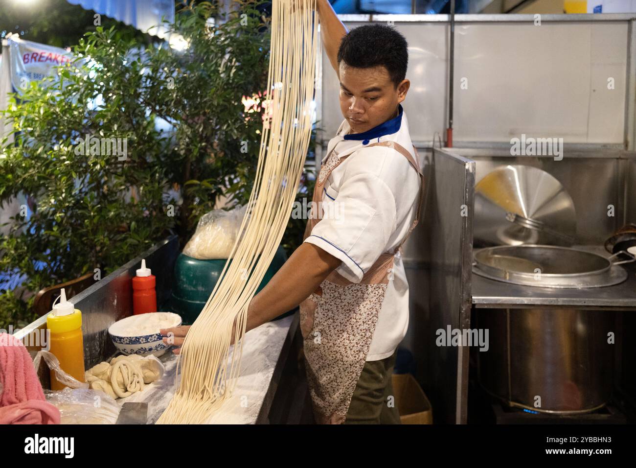 Making fresh noodles from scratch at David’s Noodle, Phnom Penh ...