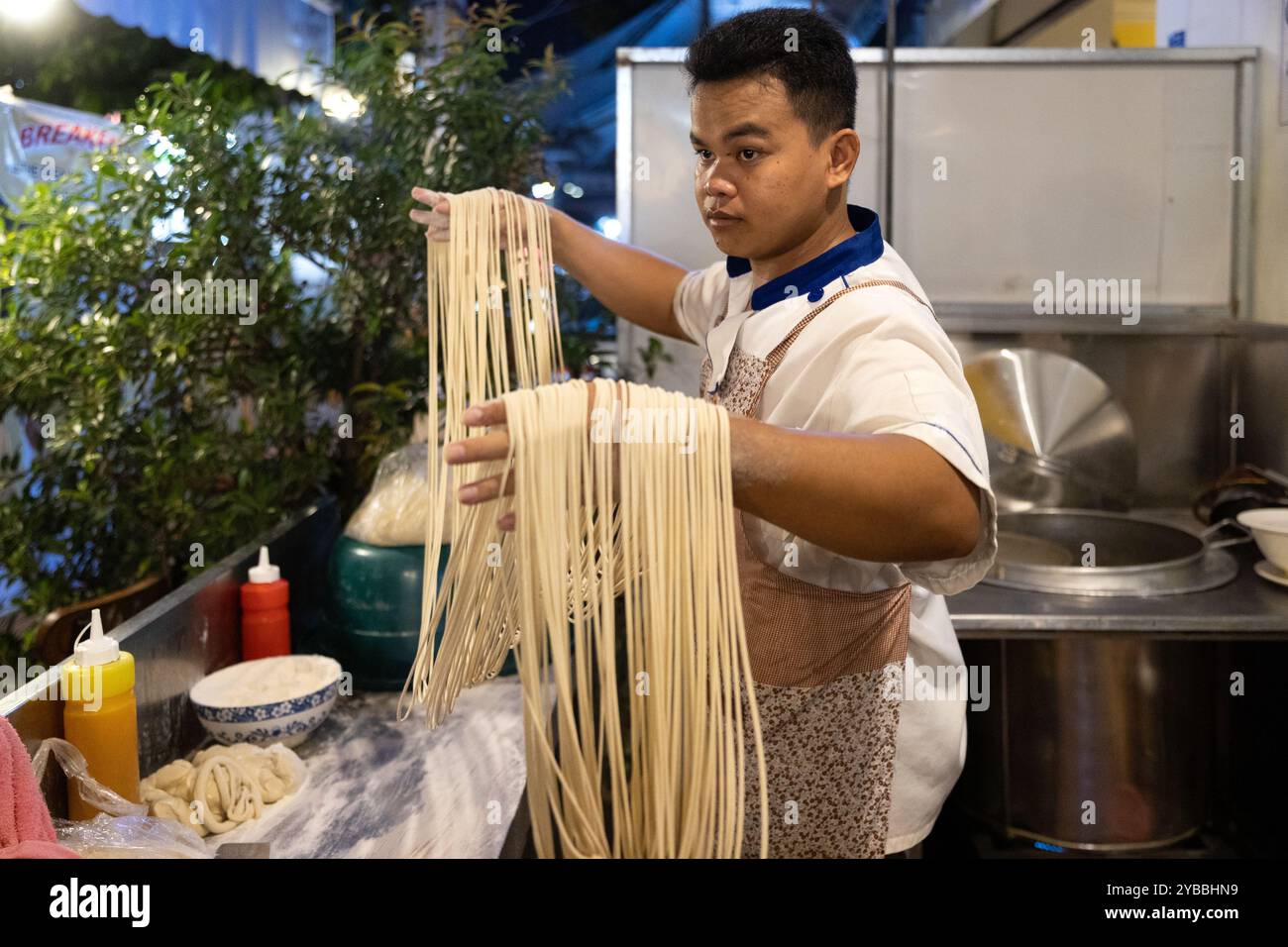 Making fresh noodles from scratch at David’s Noodle, Phnom Penh ...