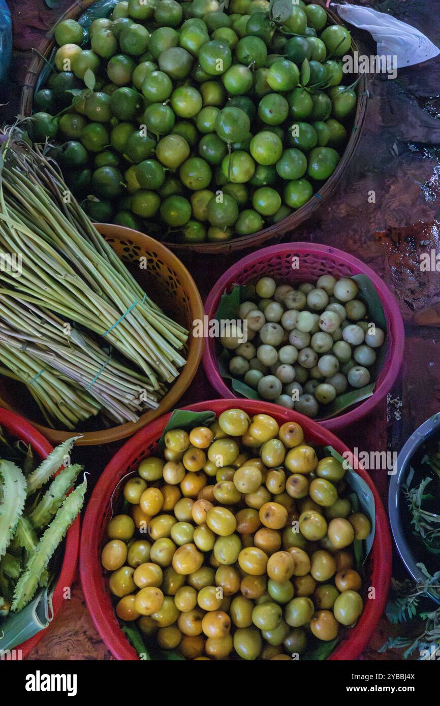 Assorted vegetables and fruits for sale at Boeng Keng Kang (BKK) Market ...
