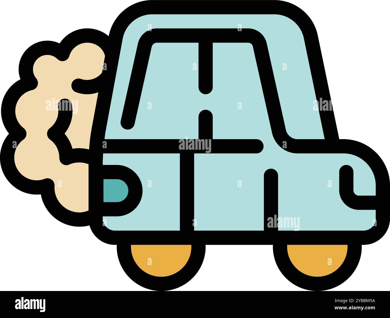 This icon represents a car emitting smoke, symbolizing environmental ...